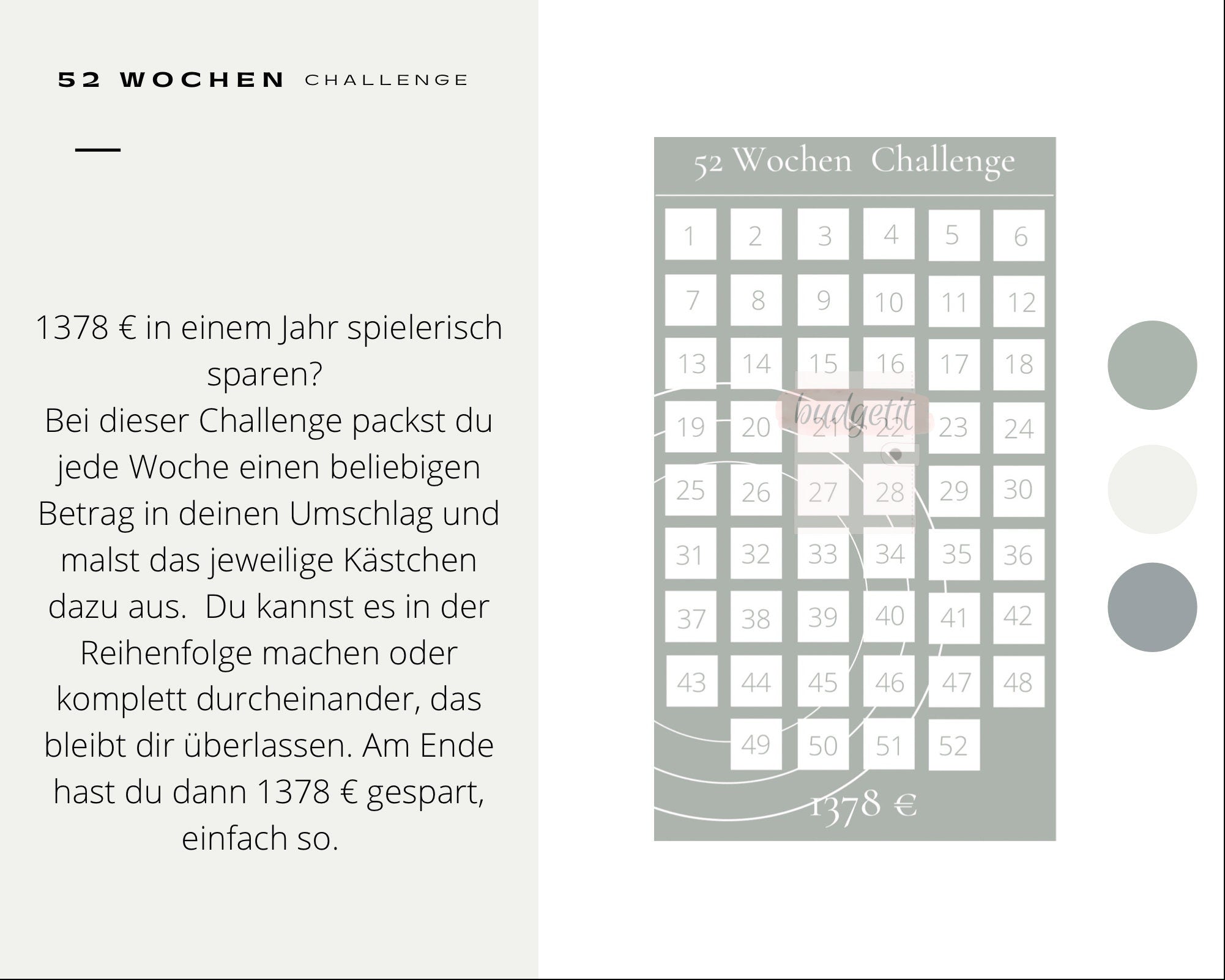 52 Wochen Challenge / Sparchallenge – Budgetit – BudgetitDE
